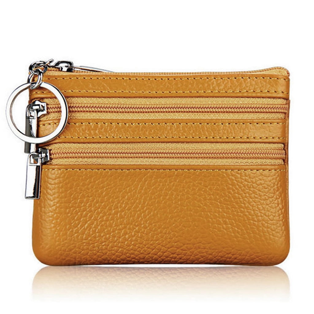 HeroNeo Women Men Leather Coin Purse Card Wallet Clutch Double Zipper ...