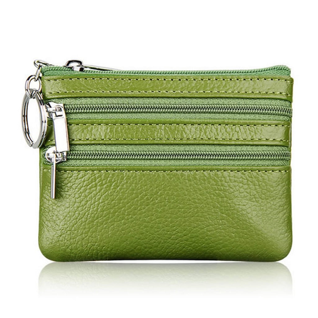 HeroNeo Women Men Leather Coin Purse Card Wallet Clutch Double Zipper ...
