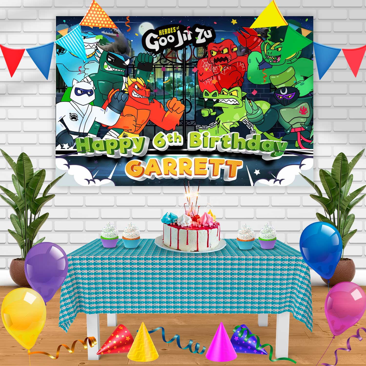 Heroes Of Goo Jit Zu Birthday Banner Personalized Party Backdrop ...