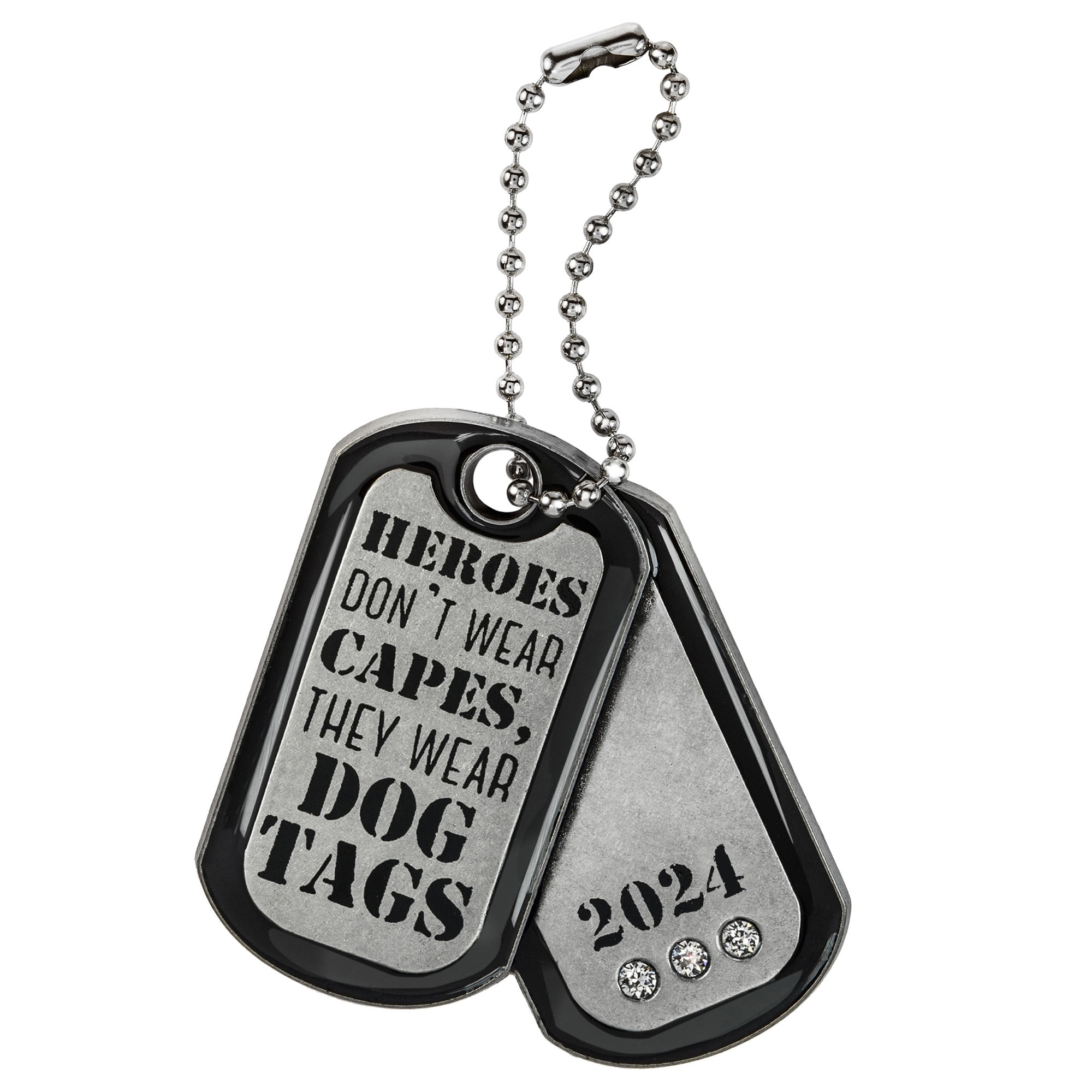 Heroes Pewter Dog Tag Ornament with Crystals - Walmart.com