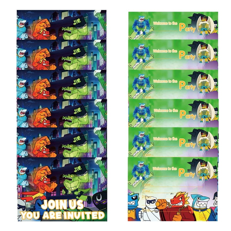 Heroes of Goo JIT Zu Invite Invitations Cards Stock Bulk Birthday Fill-in Party Supplies ...