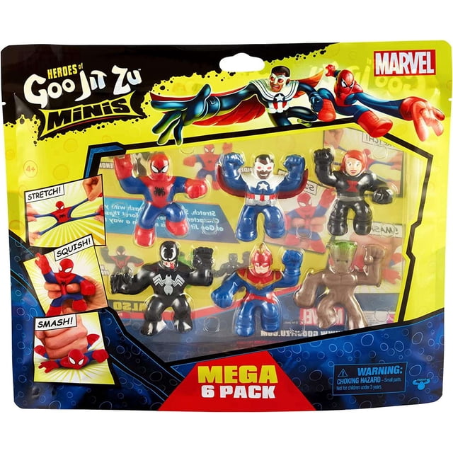 Heroes of Goo Jit Zu Marvel Minis Mega Pack - Spiderman, Avengers JitSu ...