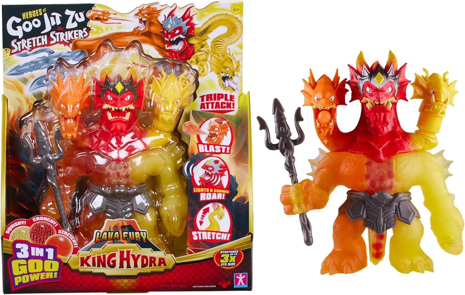 Heroes Of Goo Jit Zu Stretch Strikers King Hydra Figure With Triple