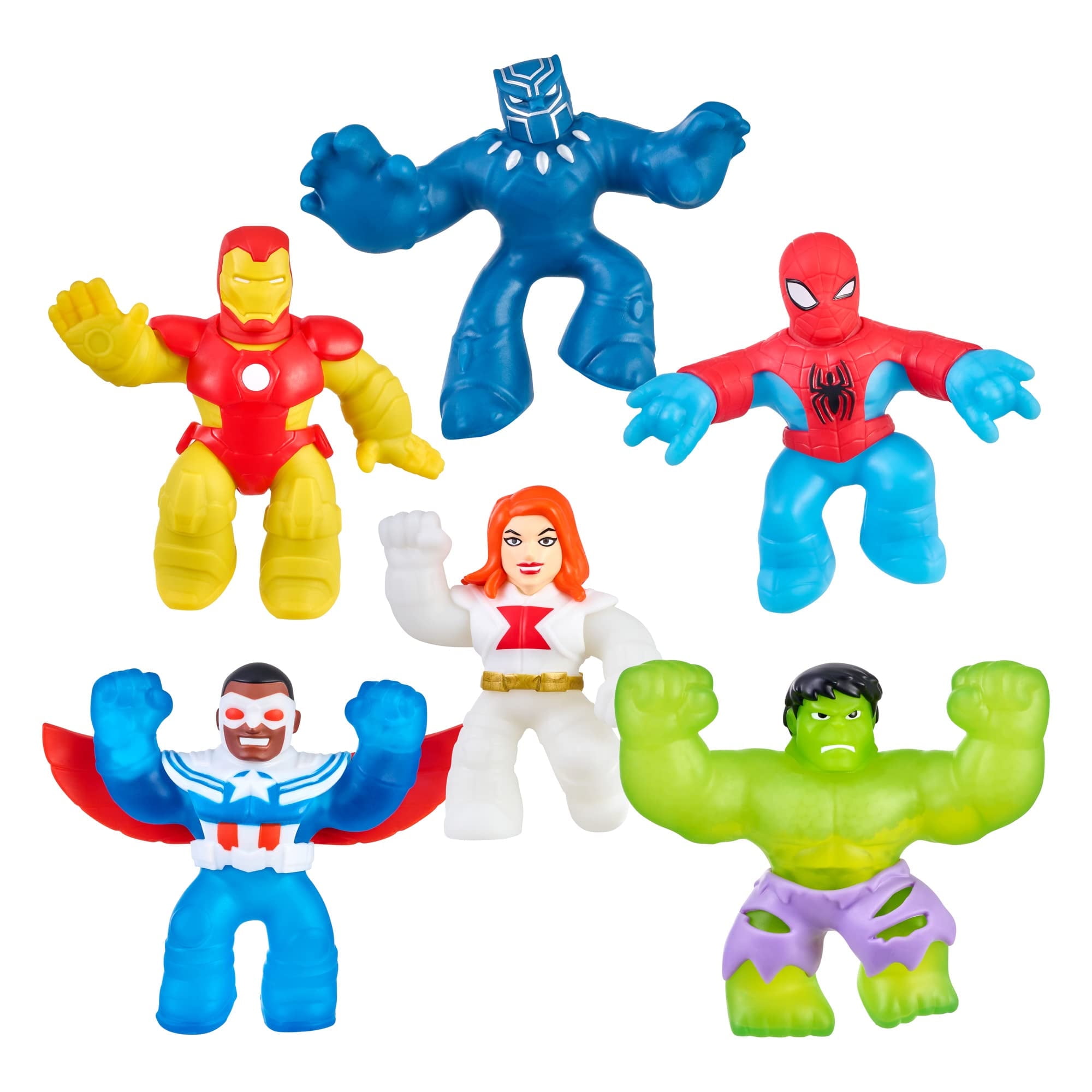 Marvel Heroes of Goo Jit Zu 6-Pack (4.5" Tall) - Spider-Man, Hulk ...