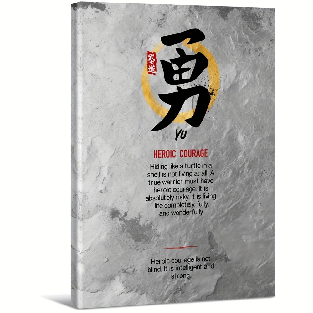 Heroic Courage Quote About Living Fully. Large Wooden Framed Wall Art Home Decor Canvas Painting ...