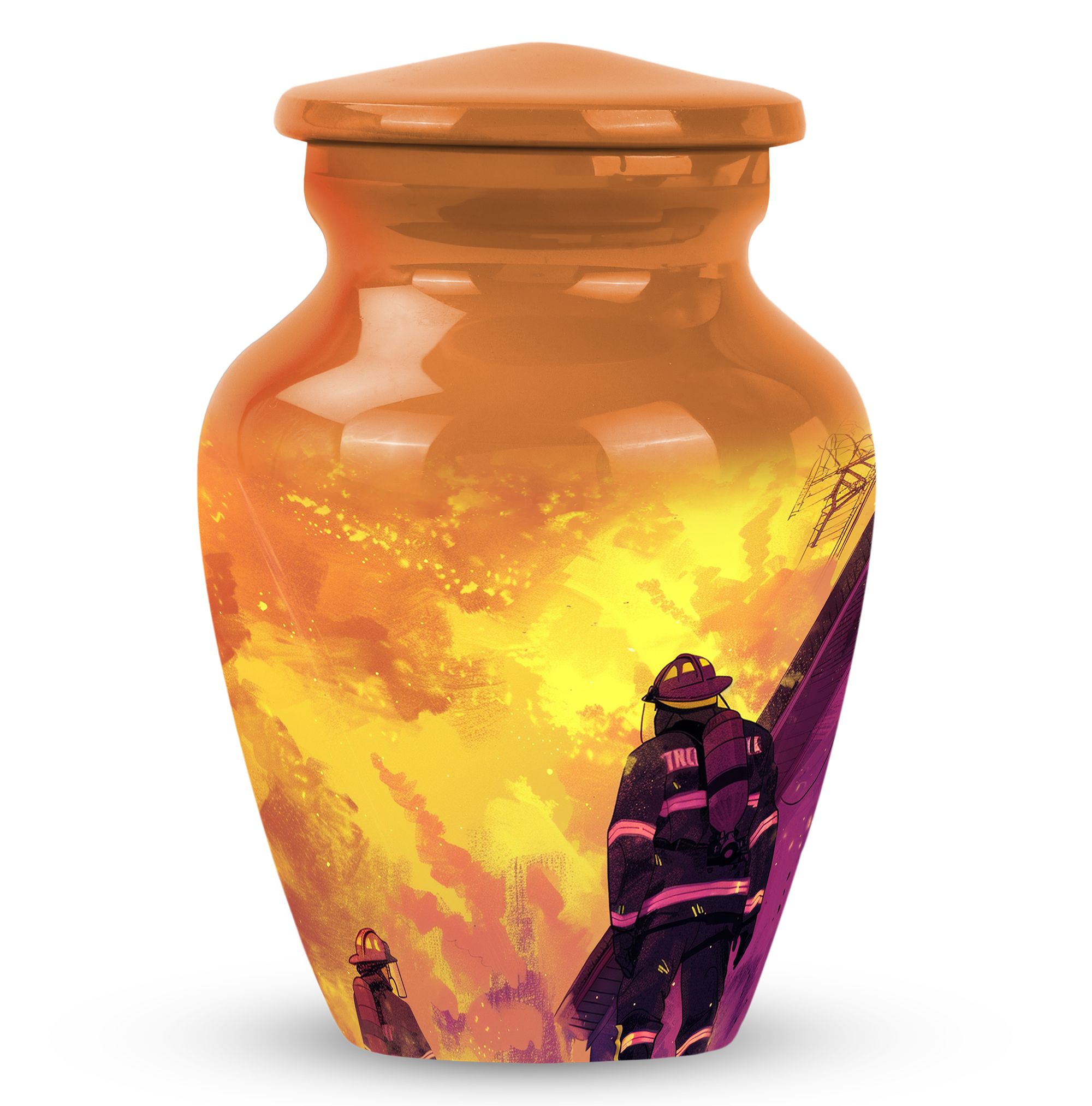Heroic Firefighter Sunset - Funeral Urn Ashes - Human Urns - 3 Inch ...