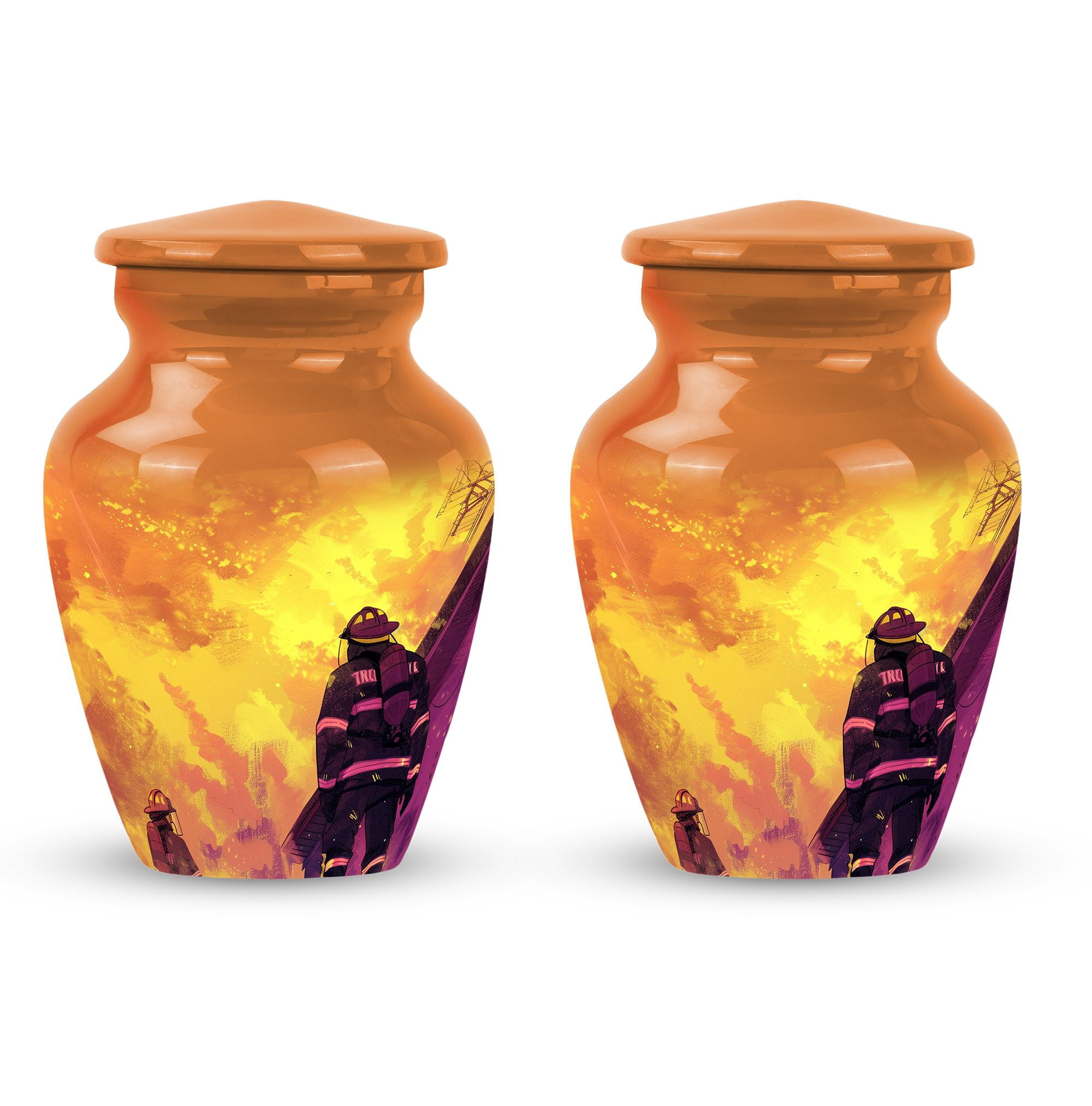 Heroic Firefighter Sunset - Human Urns - Funeral Urn Ashes - 3 Inch ...