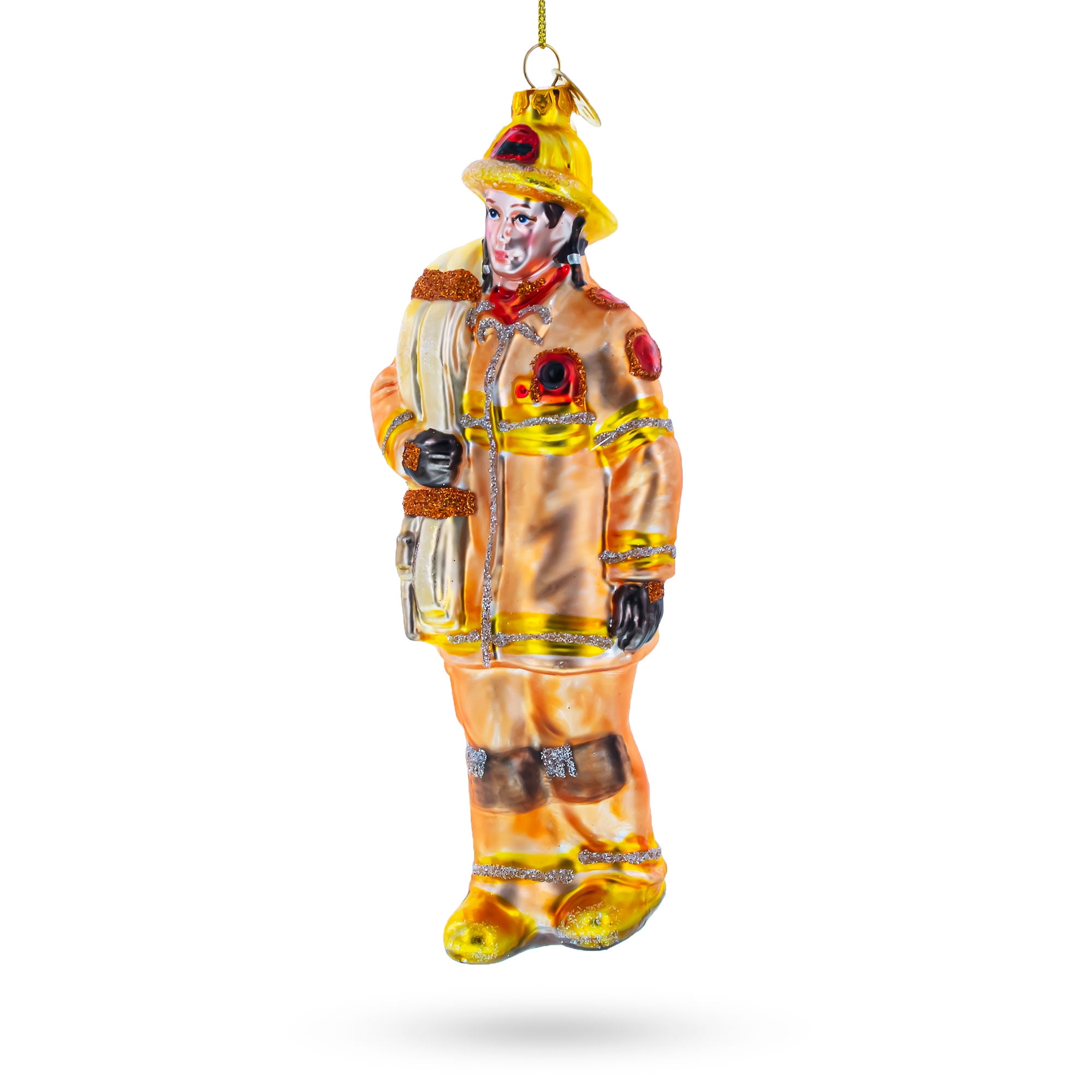 Heroic Fireman with Hose Glass Christmas Ornament - Walmart.com