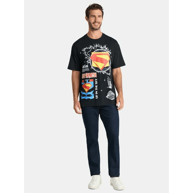 Heroic Superman Tee Retro Prints and Iconic Branding - Walmart.com
