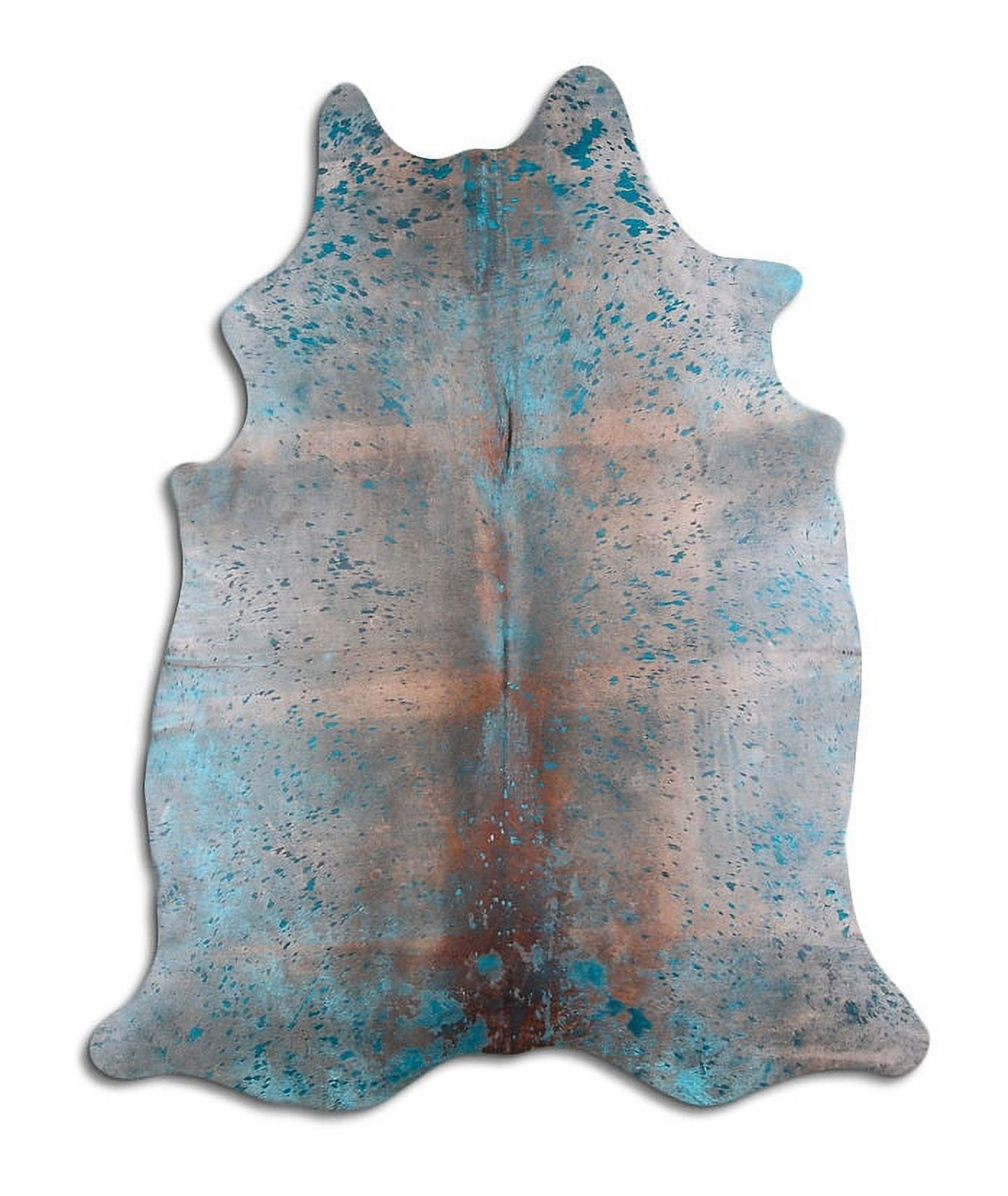 Heroically cowhide rugs for sale BLUE METALLIC ON BROWN rug - Walmart.com