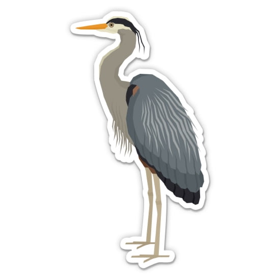 Heron - 5" Vinyl Sticker - For Car Laptop I-Pad - Waterproof Decal ...