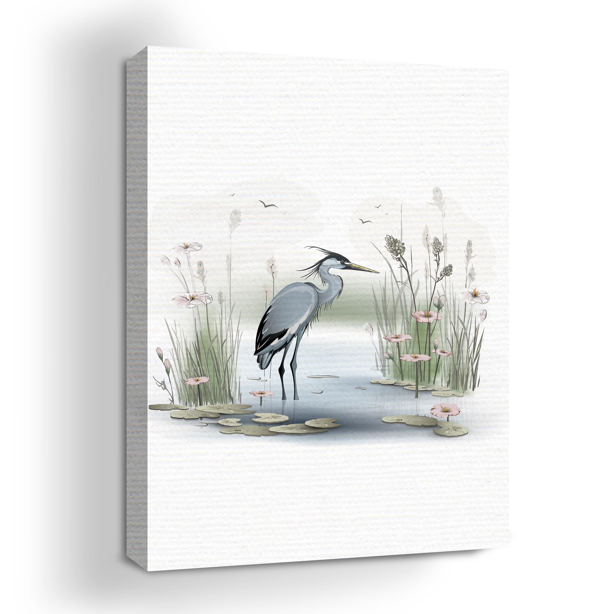 Heron Bird Canvas Wall Art by Mavis Print- 18X24 inches Bird Wall Decor ...