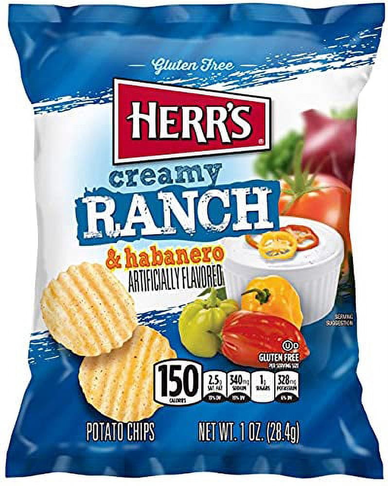 Herr Foods Creamy Ranch CI30 Habanero Potato Chips, 1 Ounce - 12 ...