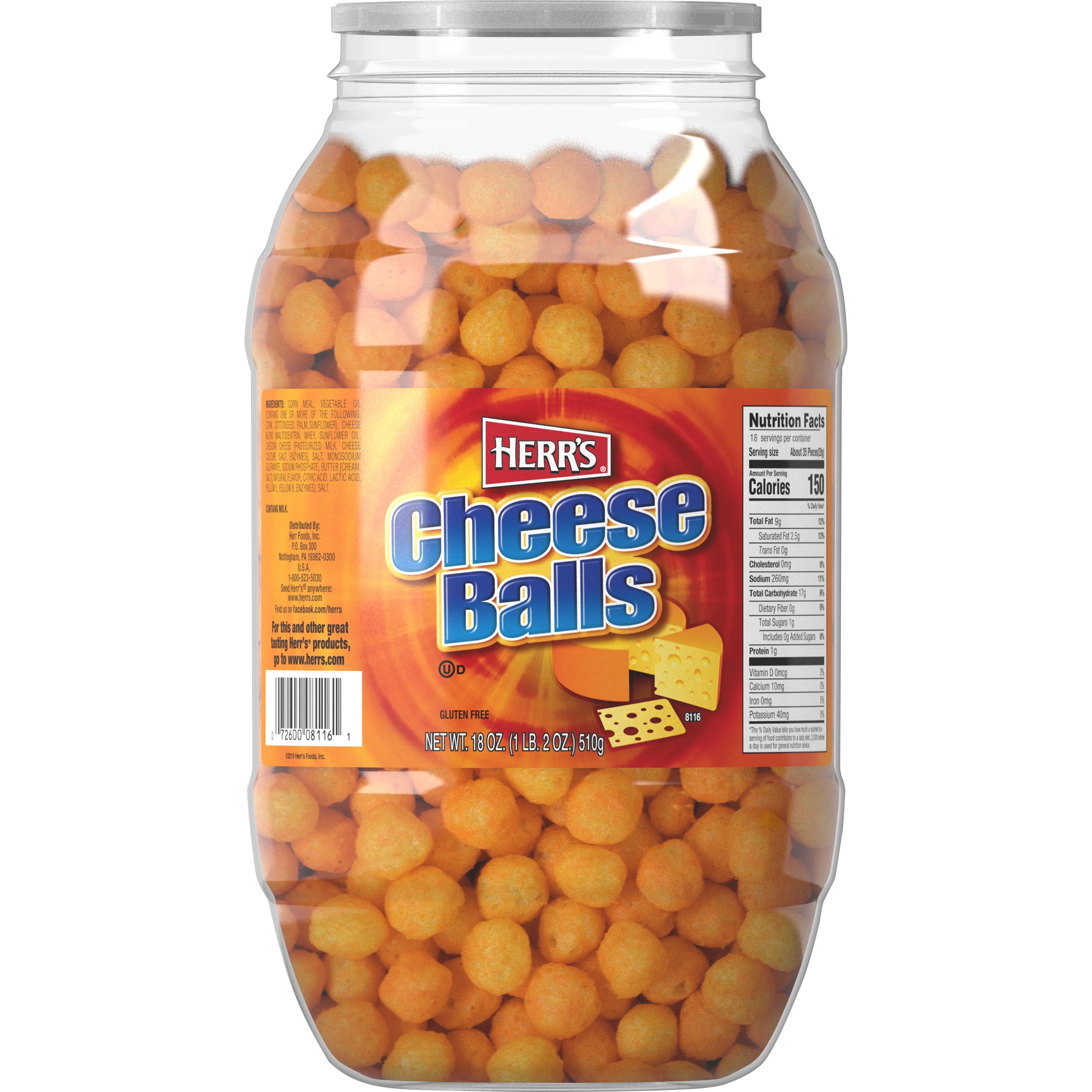Herr's 18 oz Cheese Ball Barrel - Walmart.com