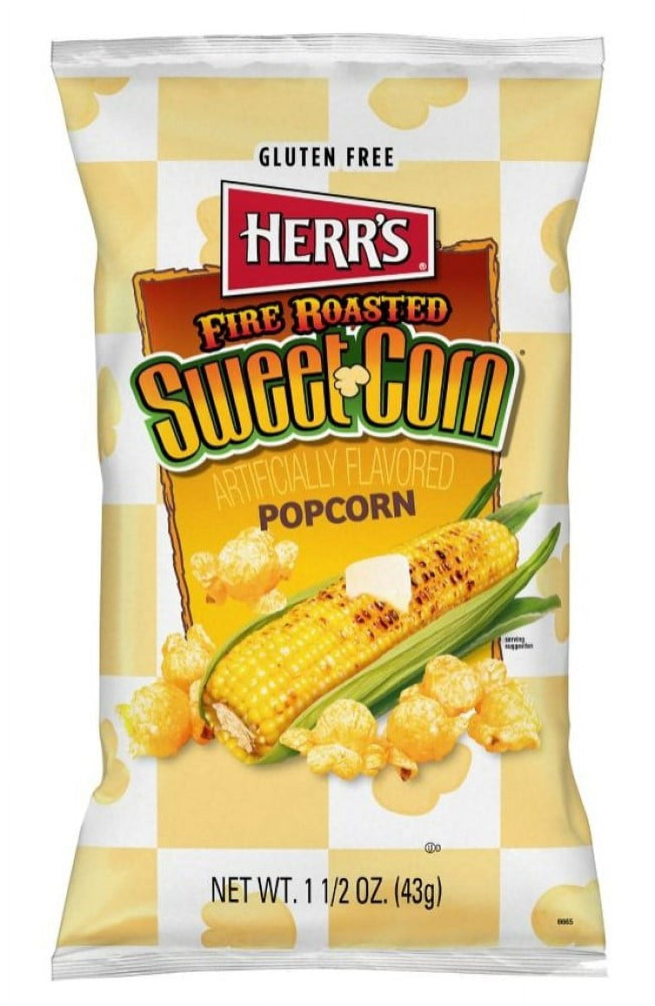 Herr's 4260 Fire Roasted Sweet Corn Flavored Popcorn 1.5 oz. Bag, Pack ...