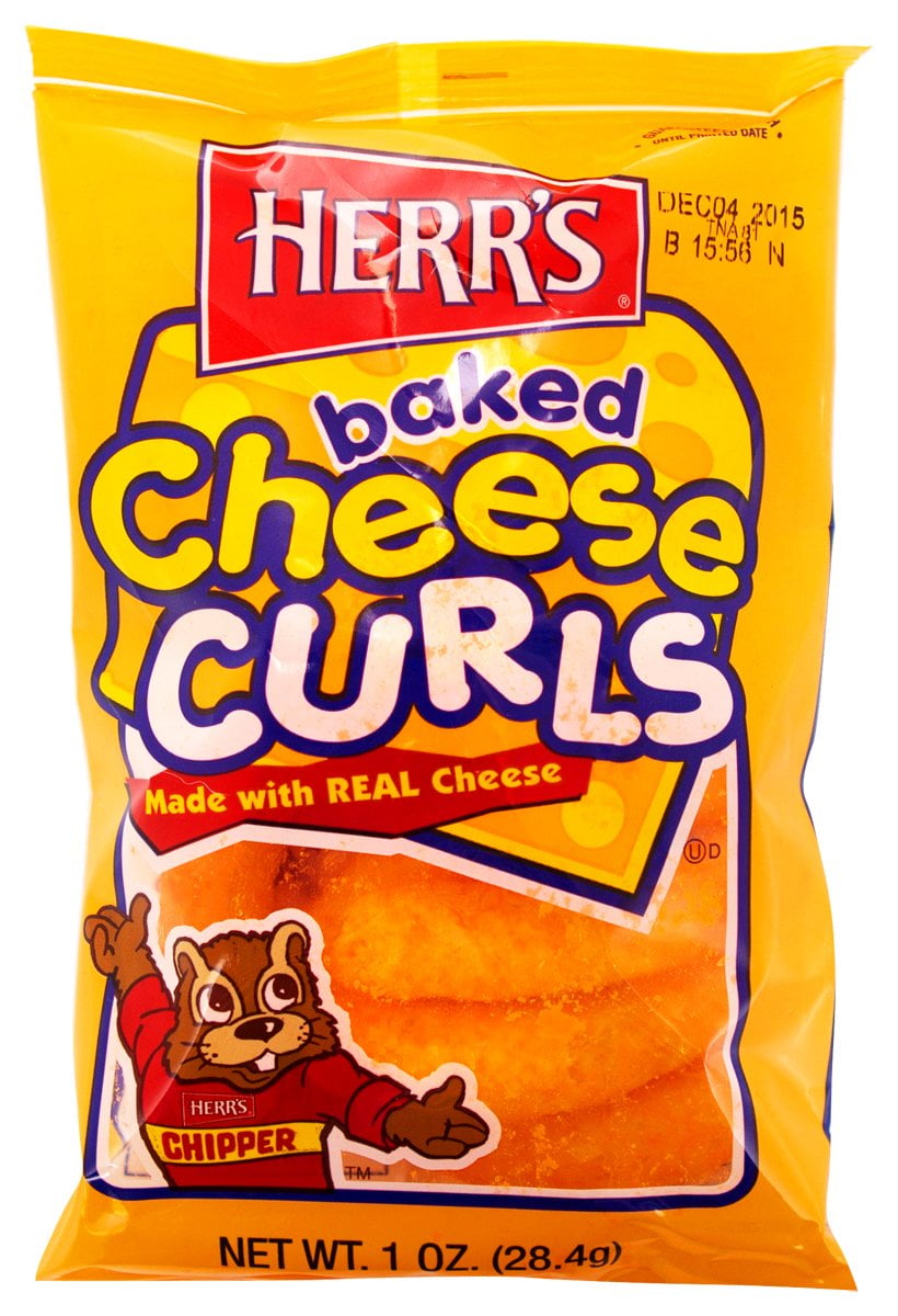 Herr's Cheese Curls, Baked Puffed Snacks, Cheesy Flavor, 1 oz, Pack of ...