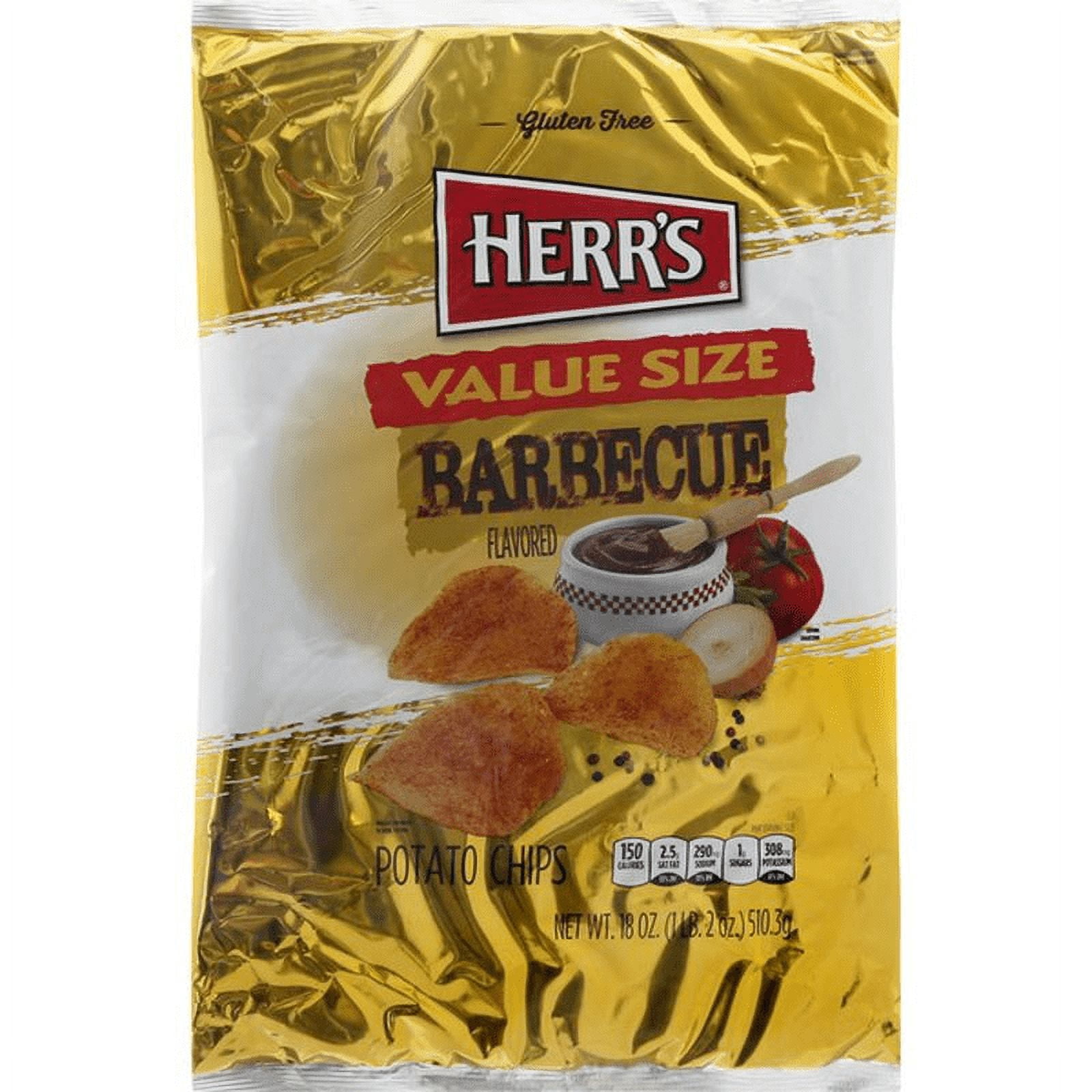 Herr's Barbecue Flavored Potato Chips, 3-Pack 18 oz. Value Size Bags ...