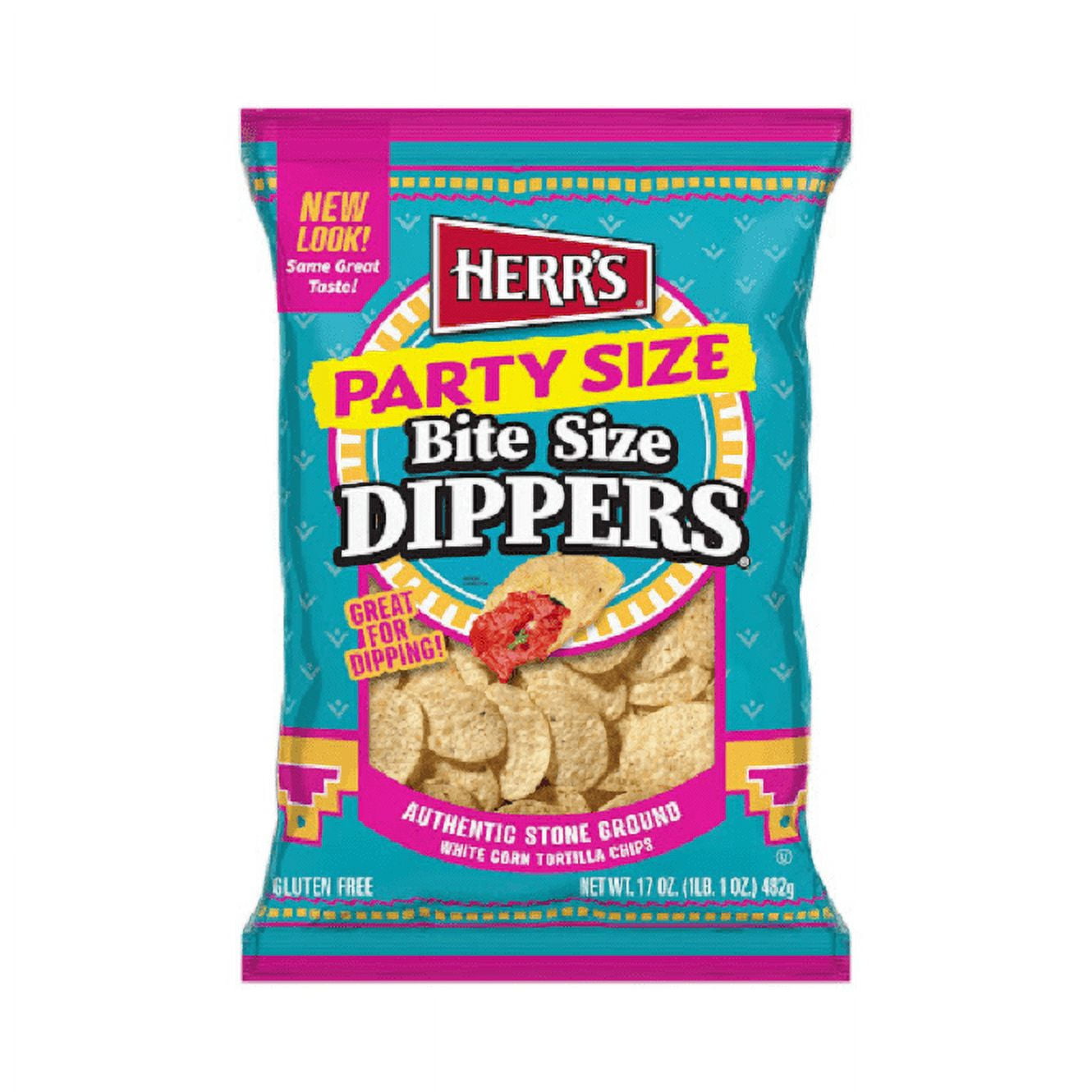 Herr's Bite Size Dippers Tortilla Chips, 2-Pack 17 oz. Party Size Bags ...