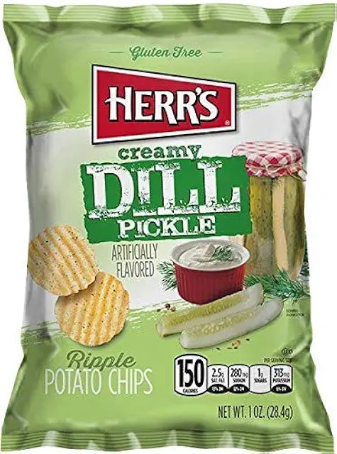 Herr`s Creamy Dill Potato Chips 1 oz Pack of 12 (Curated by RJ Snacks ...