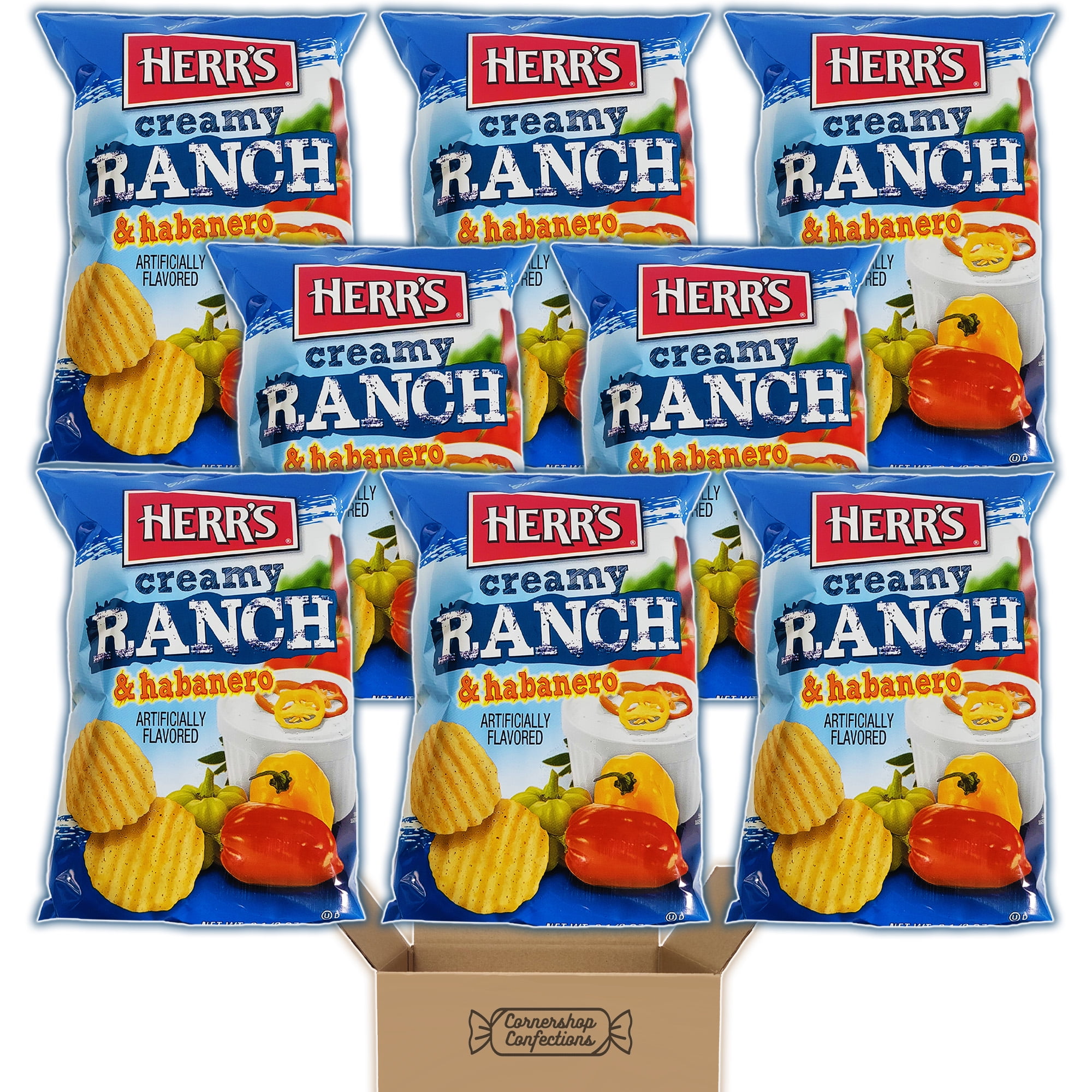 Herr's Creamy Ranch and Habanero Potato Chips 8 Bag Bulk Pack - 8 ...
