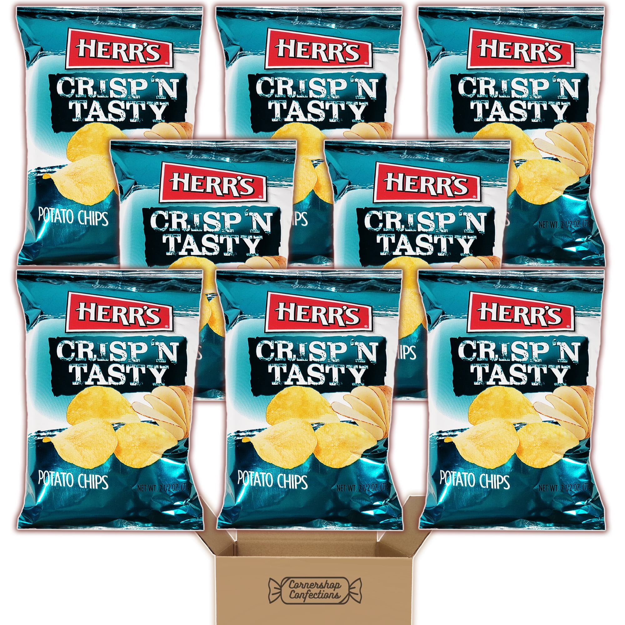 Herr's Crisp'N Tasty Regular Potato Chips 8 Bag Bulk Pack - 8 ...