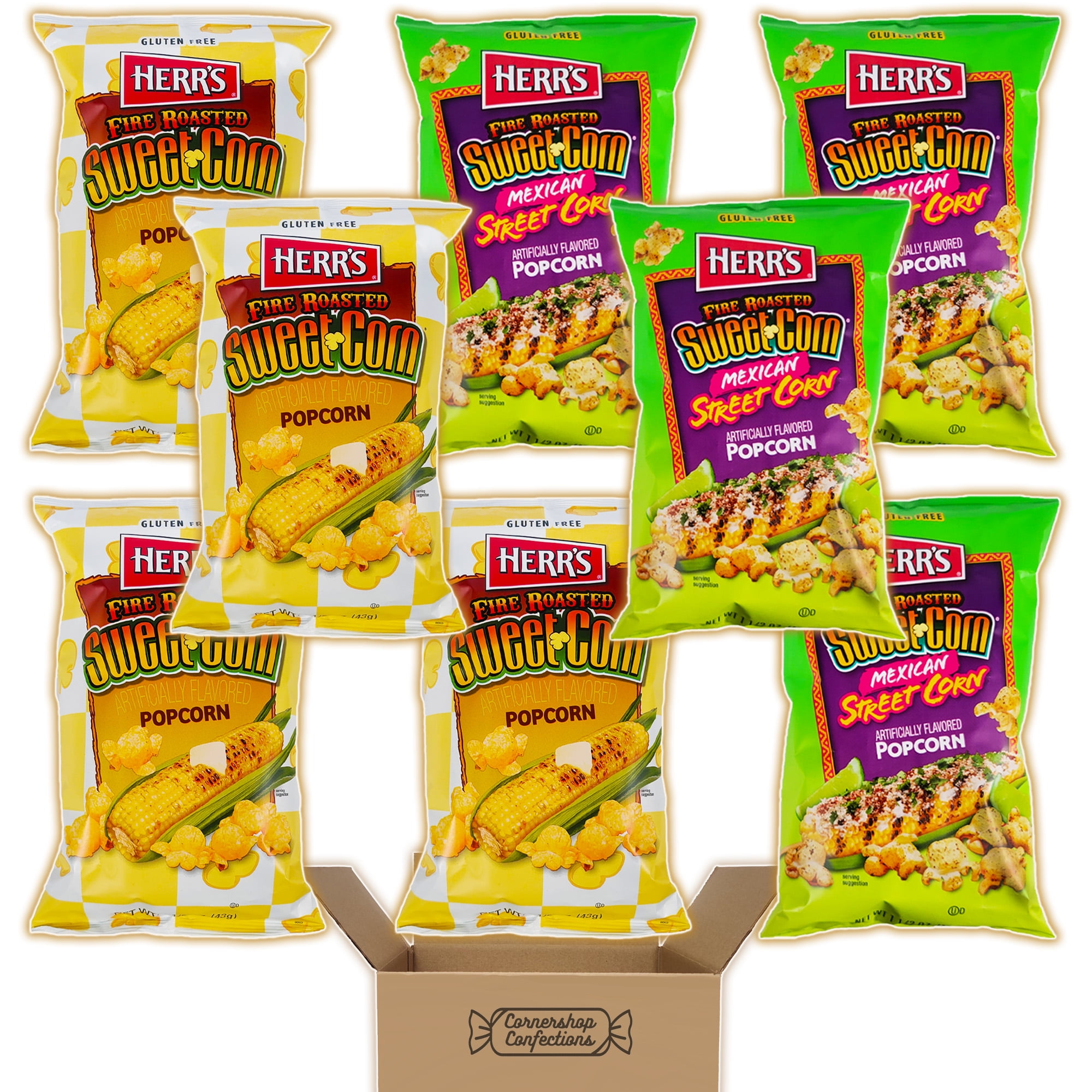 Herr's Fire Roasted Sweet Corn and Mexican Street Corn 8 Bag Bulk ...