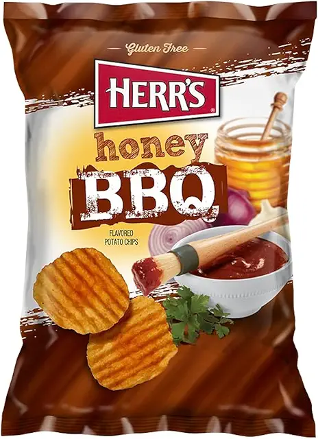 Herr`s Honey BBQ Potato Chips 1 oz Pack of 7 (Curated by RJ Snacks ...