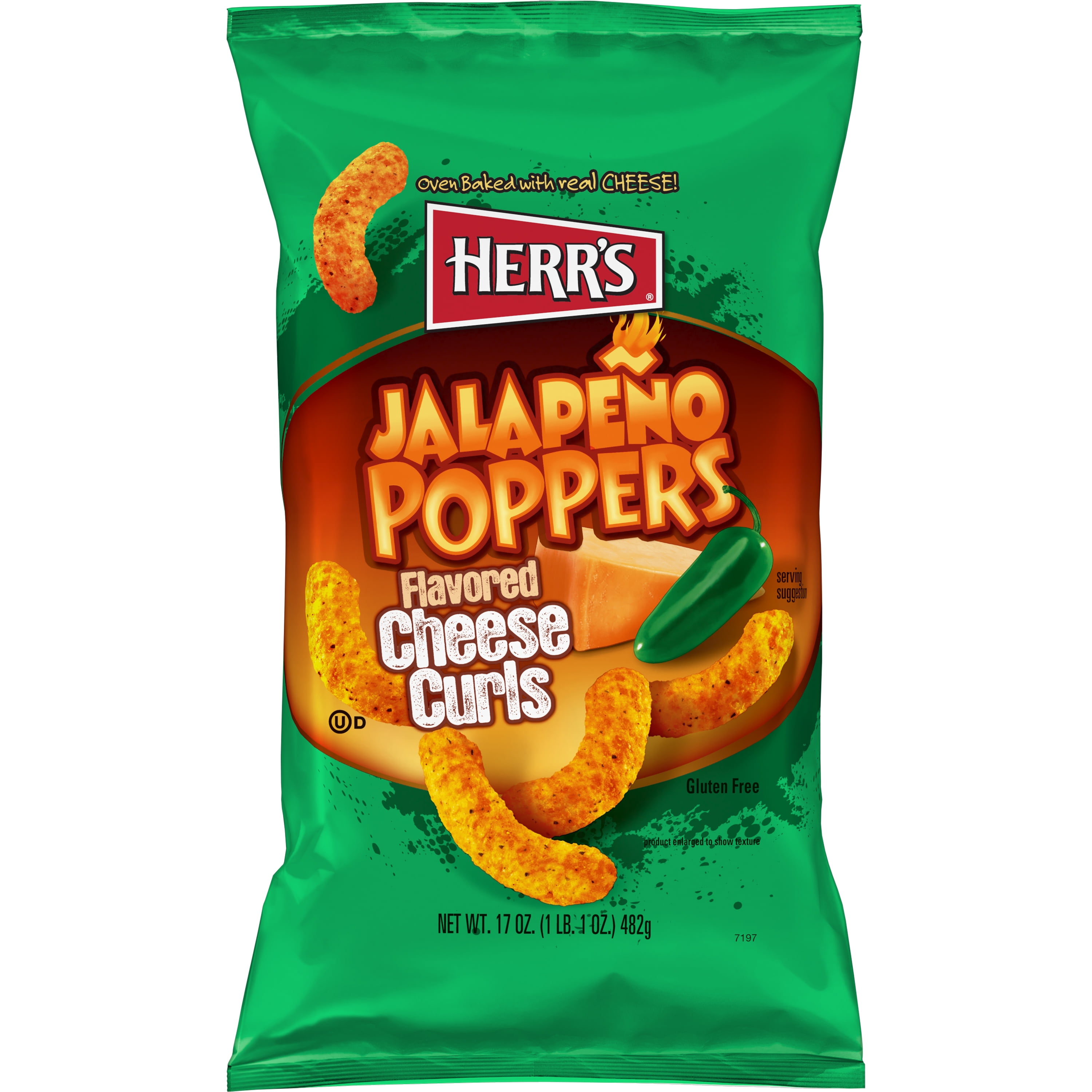 Herr's Oven Baked Jalapeño Poppers Flavored Cheese Curls - 17 oz ...