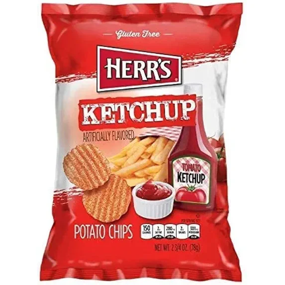 Herr`s Ketchup Potato Chips 1 oz Pack of 12 (Curated by RJ Snacks ...
