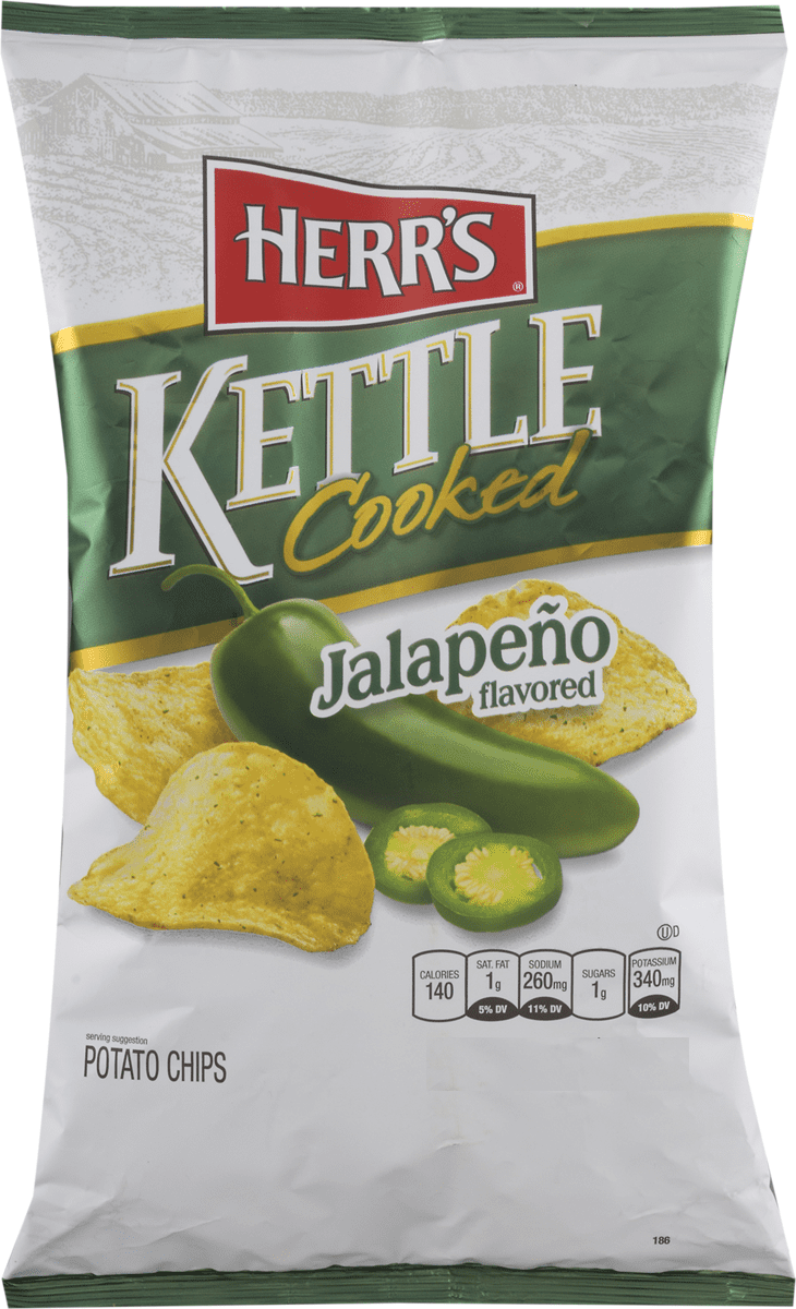 Herr's Original Kettle Cooked Jalapeno Potato Chips, 3-Pack 7.5 oz ...