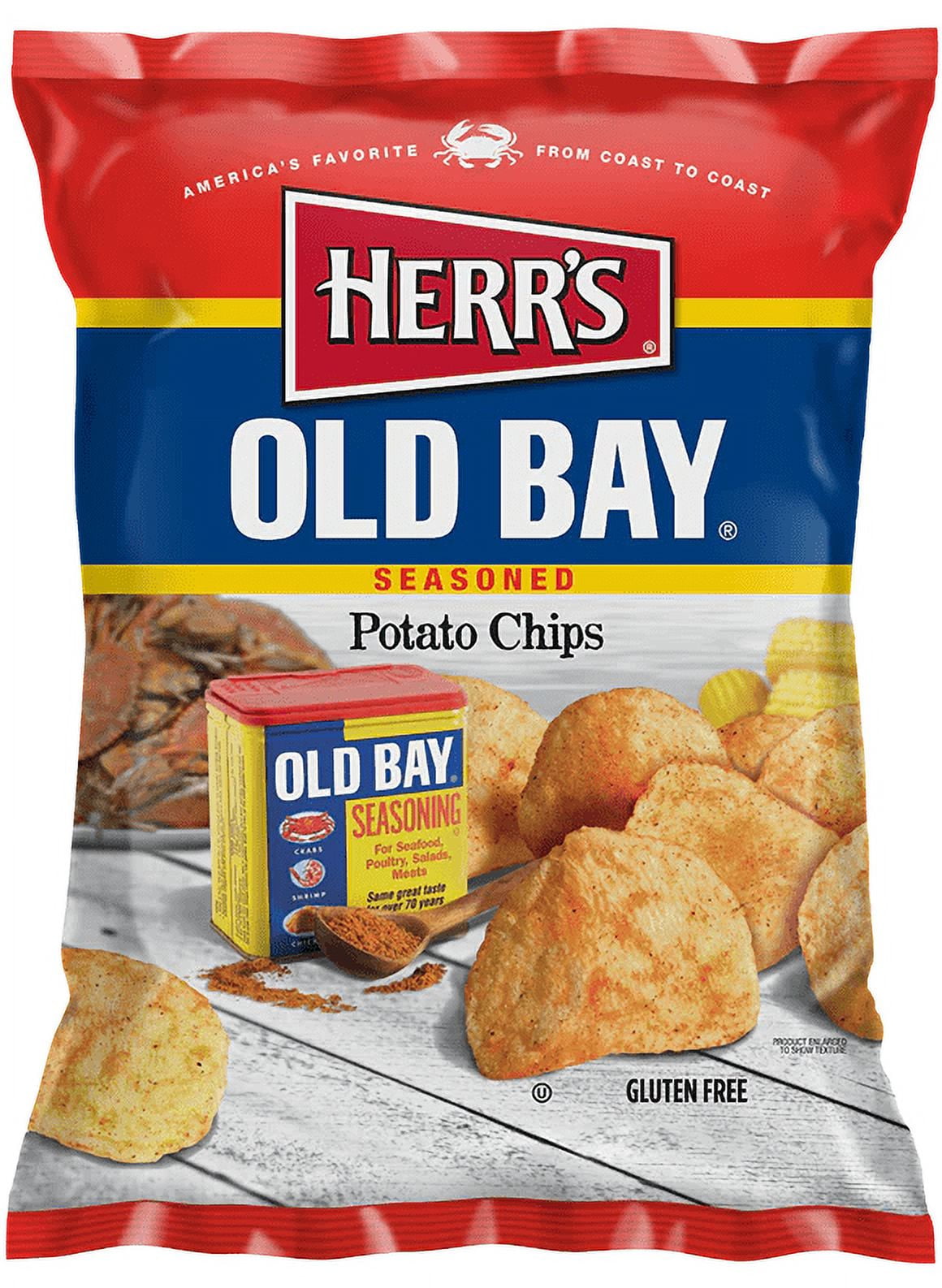 Herr's Classic Old Bay Seasoned Potato Chips, 4-Pack 7.75 oz. Family ...