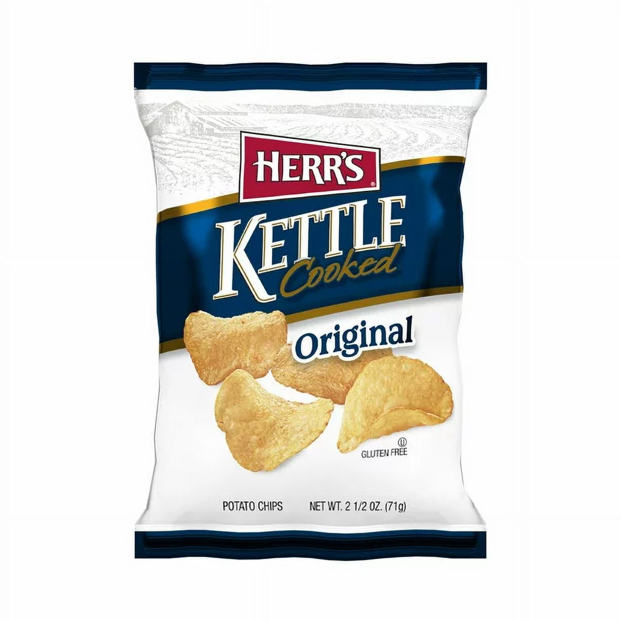 Herr's Original Kettle Cooked Potato Chips, 24-Pack Case 2.5 oz. Single ...