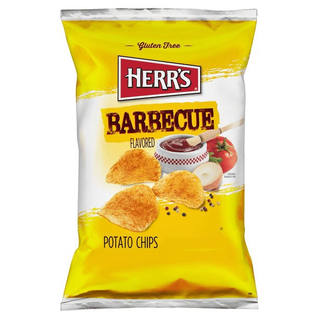 Herr's Potato Chips Barbecue BBQ, 4-Pack 7.75 oz. Family Size Bags ...