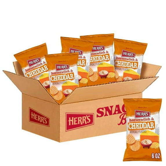Herr’s Potato Chips, Horseradish BCF26 and Cheddar Flavor, Gluten Free ...