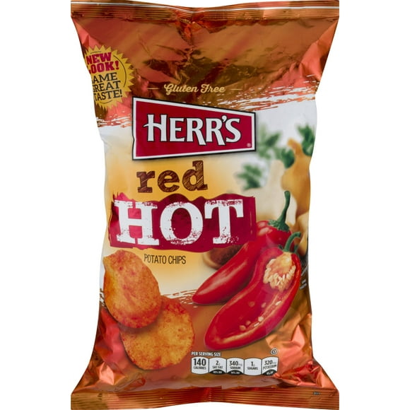 Red Chips Snacks Collection Featuring Hot and Flavored Potato Chips