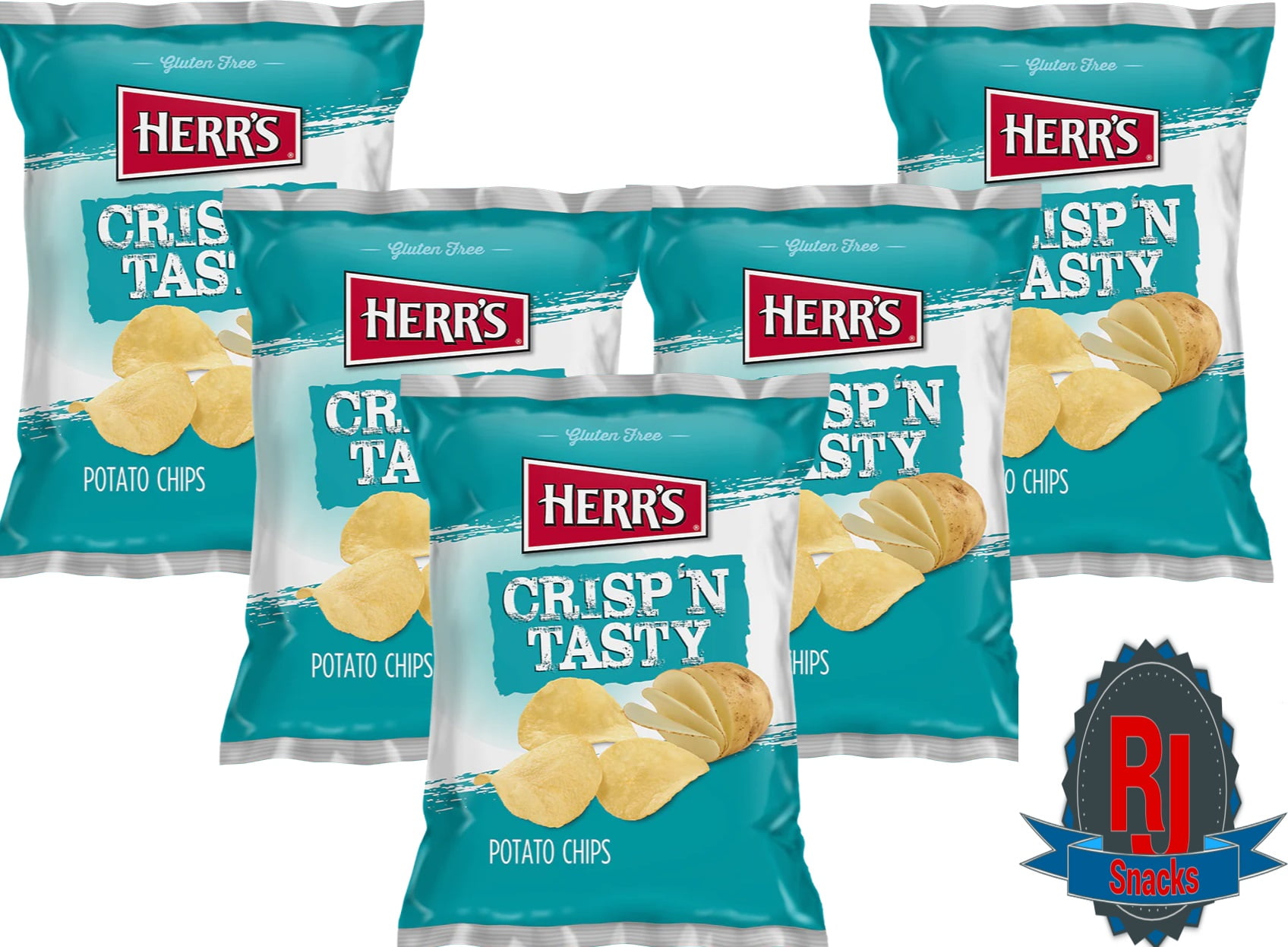 Herr`s Regular Potato Chips 1 oz Pack of 42 (Curated by RJ Snacks ...