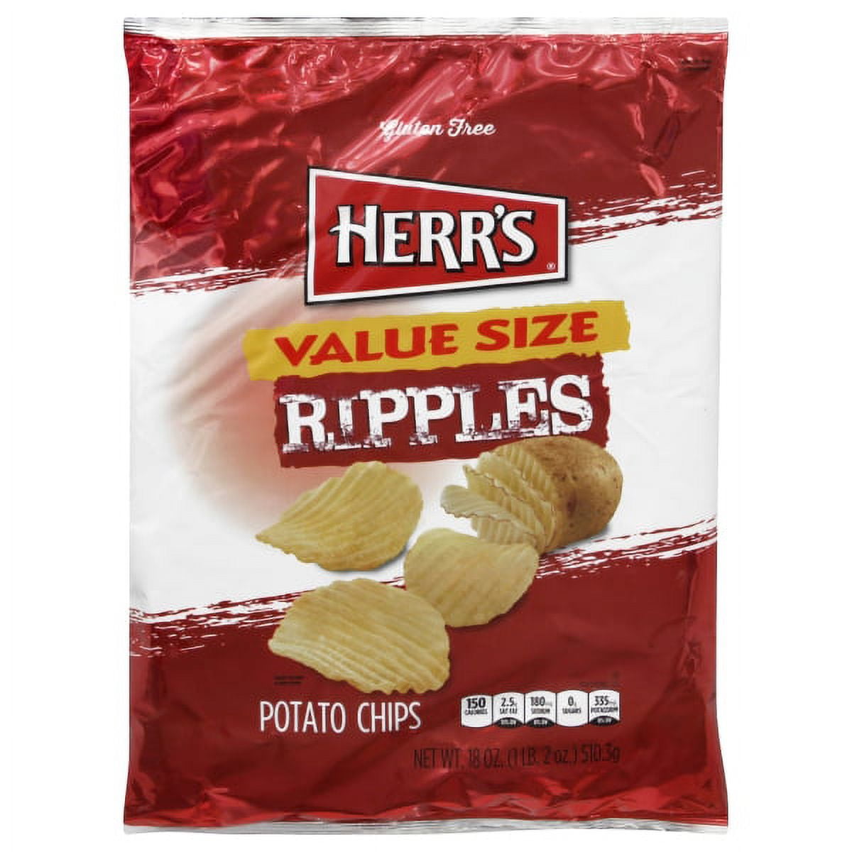 Herr's Ripples Potato Chips 18 oz Bags - Pack of 6 - Walmart.com