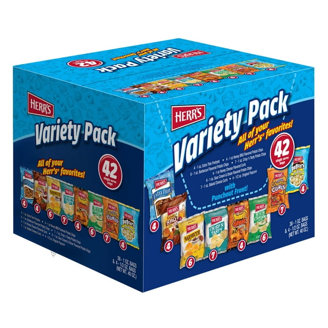 Herr's Mixed Size Snacks Variety Pack, 42 count, 40 oz - Walmart.com
