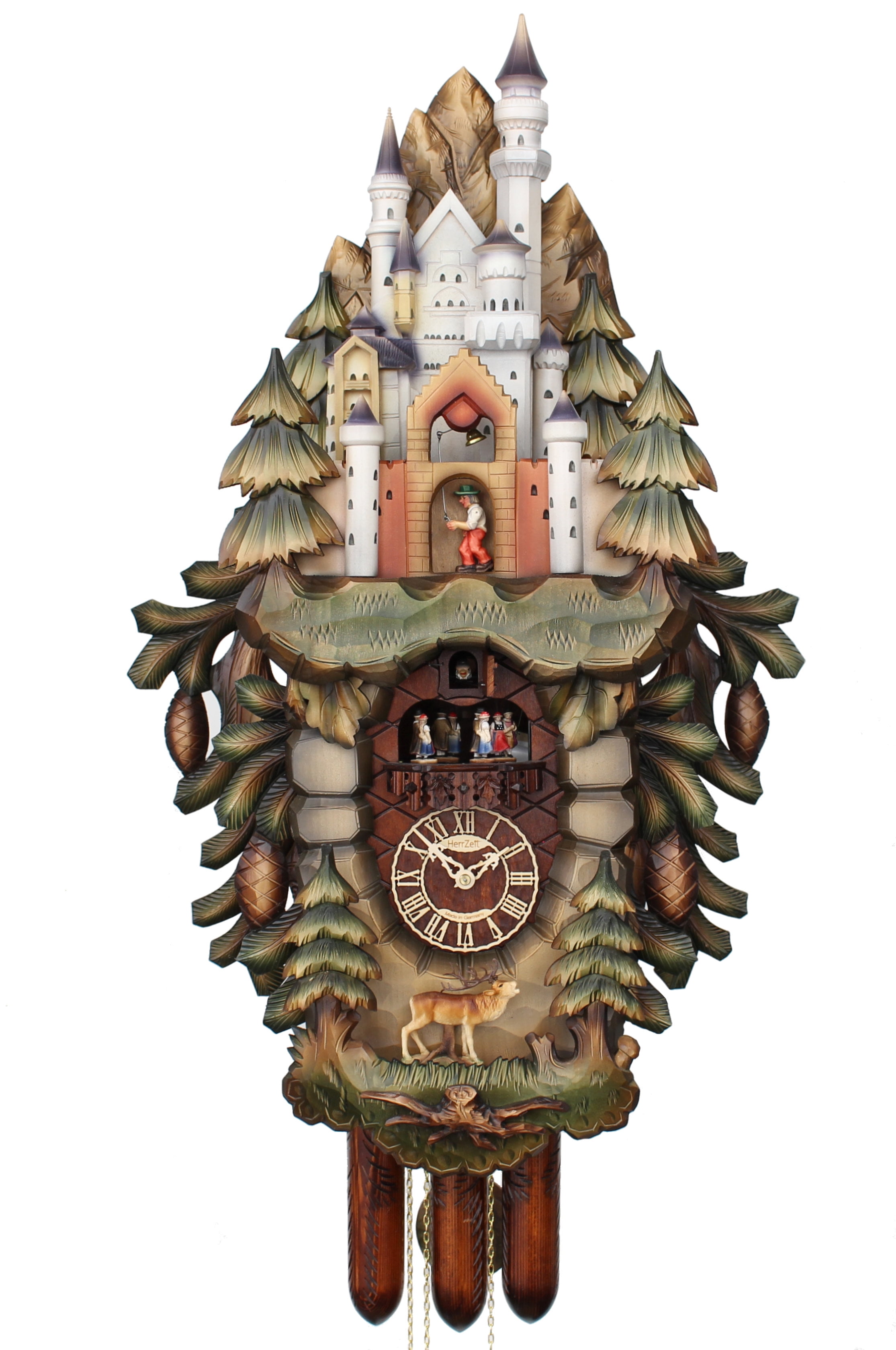 HerrZeit by Adolf Herr Cuckoo Clock - Bavarian Royal Castle Handpainted ...