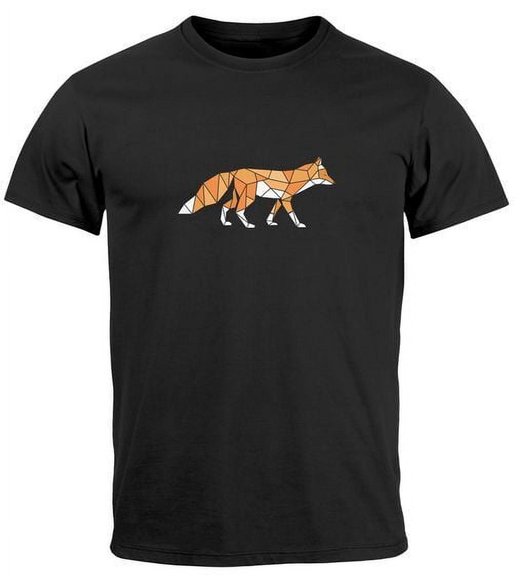 Herren T-Shirt Aufdruck Fuchs Polygon Kunstdruck Geometrie Outdoor Logo Tier - Walmart.com
