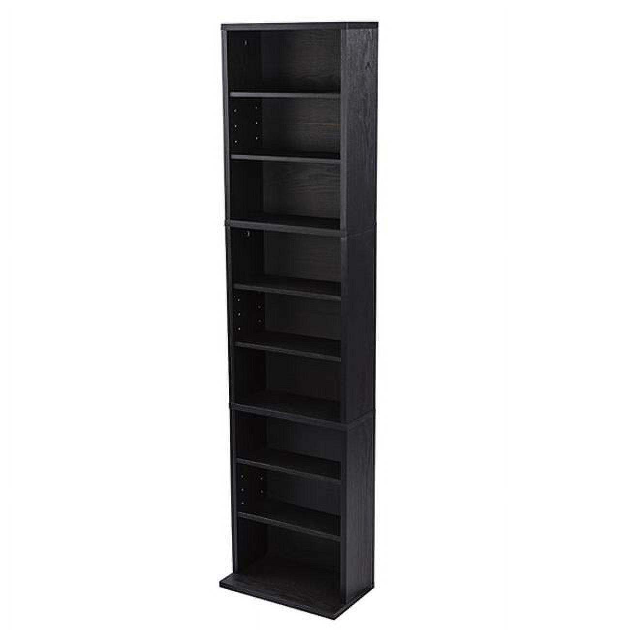 Herrin Adjustable Media Cabinet, Textured Ebony, Height-Adjustable ...