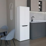 Tuhome Herrin Multistorage Kitchen Pantry White/Black MDF - Walmart.com