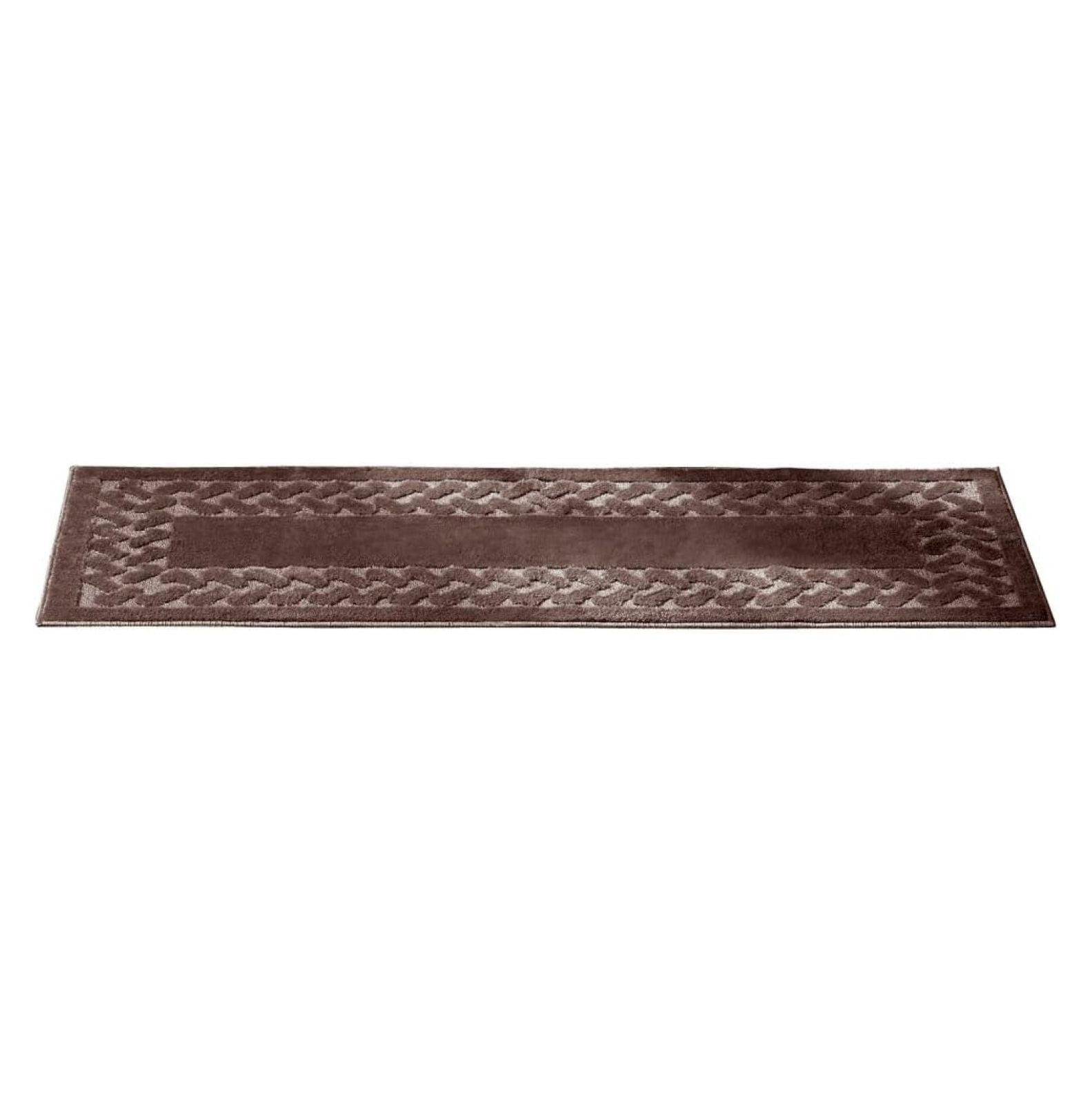 Herringbone Carpeted Runner Rug, Solid-Colored with Plush Decorative ...