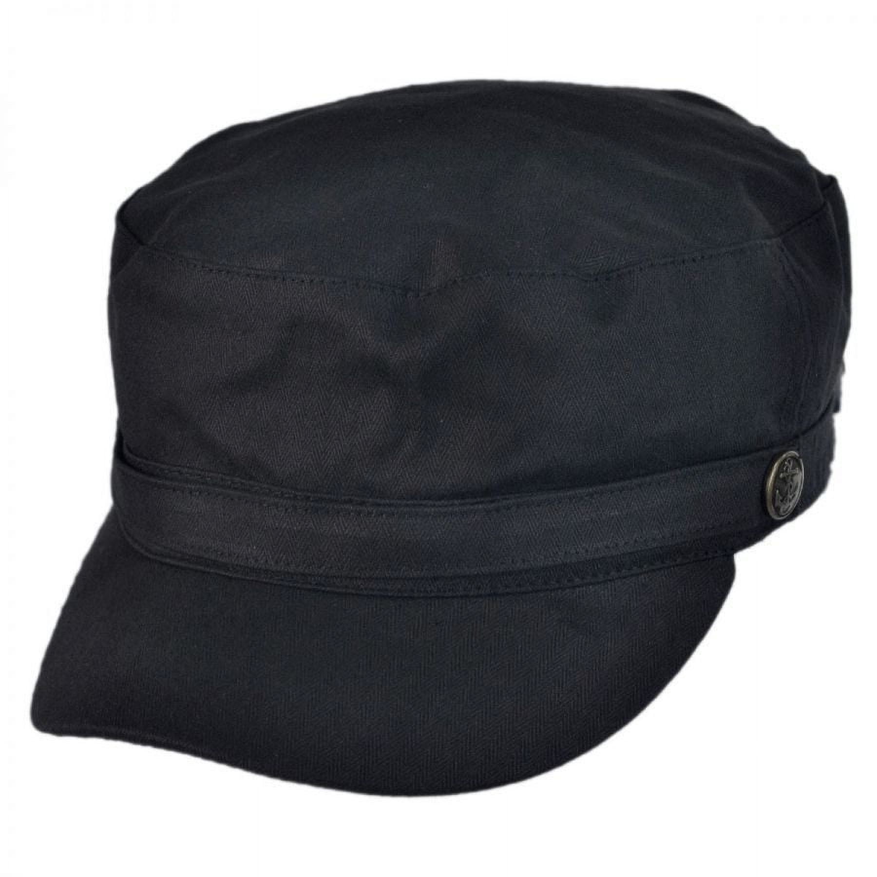Herringbone Cotton Cadet Cap - S - Black - Walmart.com