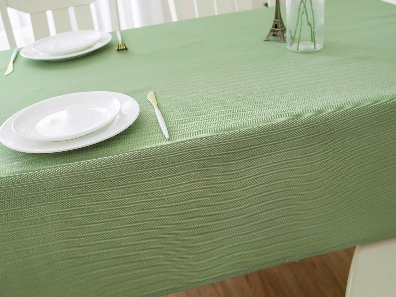 Herringbone Jacquard Rectangle Tablecloth Waterproof Holiday Table ...