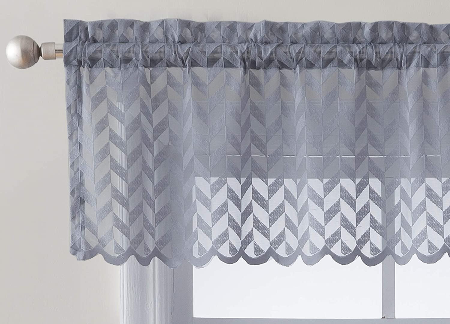 THD Herringbone Lace Thick Semi Sheer Premium Window Valance - Walmart.com