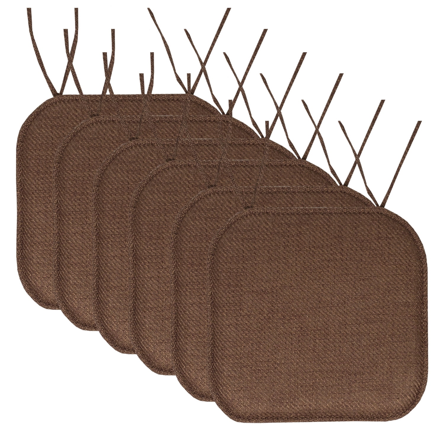 Free Shipping! Herringbone Memory Foam 16 x 16 Chair Pad With Ties ...