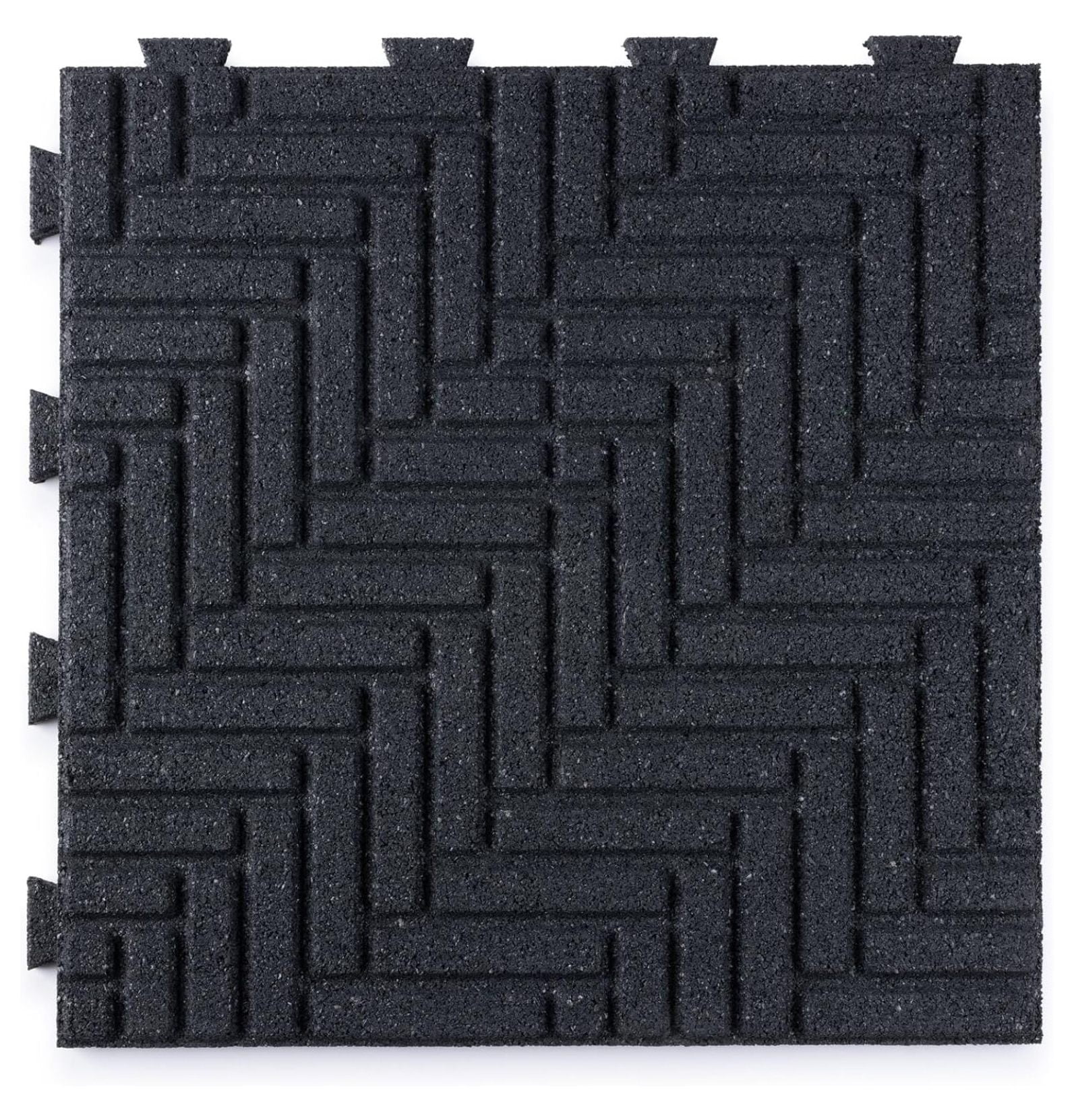 Herringbone Rubber Interlocking Tiles | 16 X 16 | Easy Install for ...
