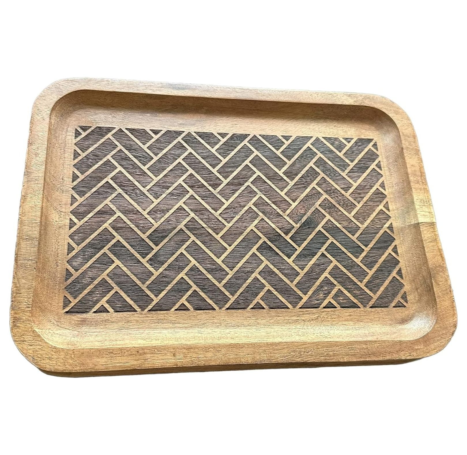 Herringbone Valet Tray – Acacia Wood Catch All Tray, EDC Tray – Every ...
