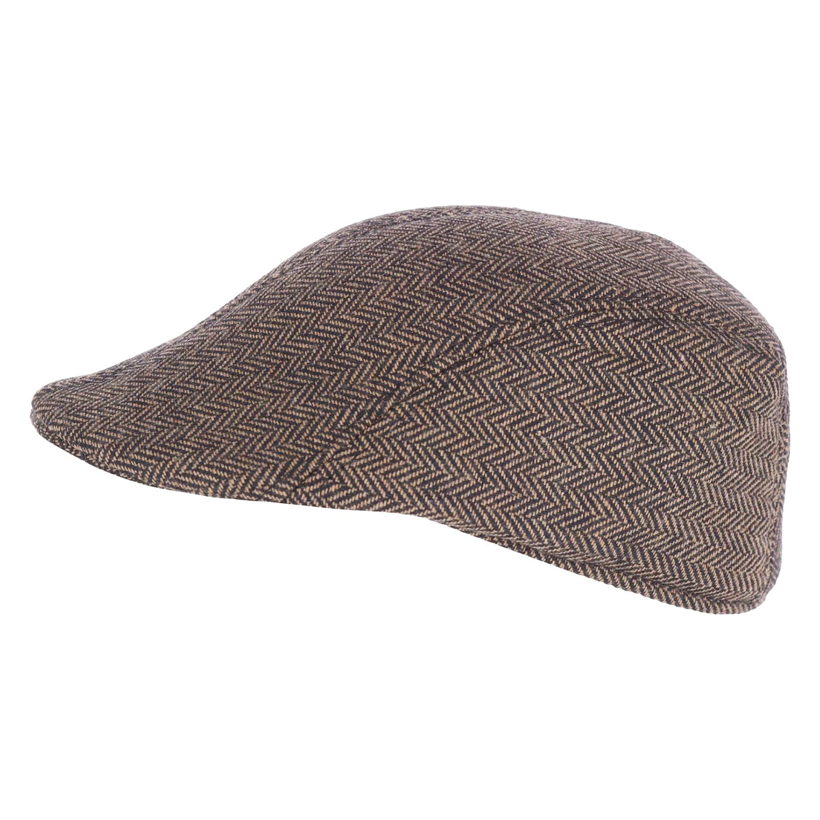Herringbone Wool Beret Hat - Retro Autumn Winter Cap for Women Office ...